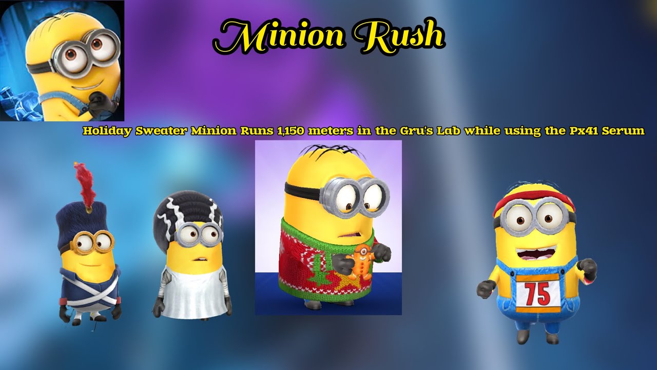 Minion Rush - Holiday Sweater Dave runs 1,150 meters while using the ...