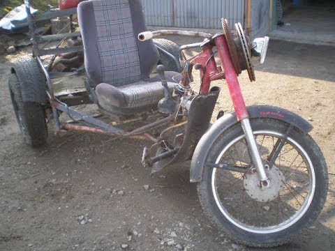Trajka coustom trike traja trzykołowiec z WSK i 126p rozrywka na wsi ...