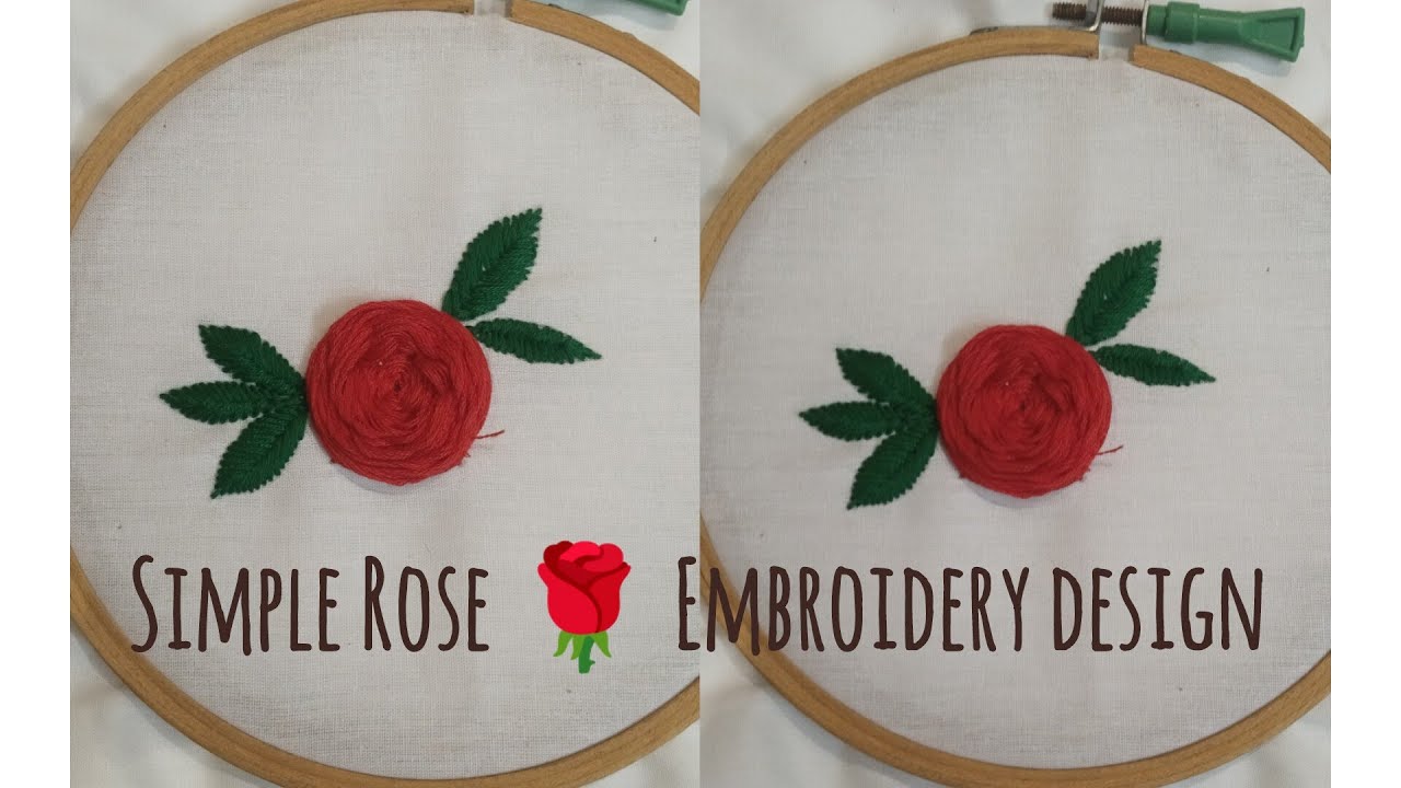 Rose stitching in Embroidery. Hand embroidery designs for beginners ...