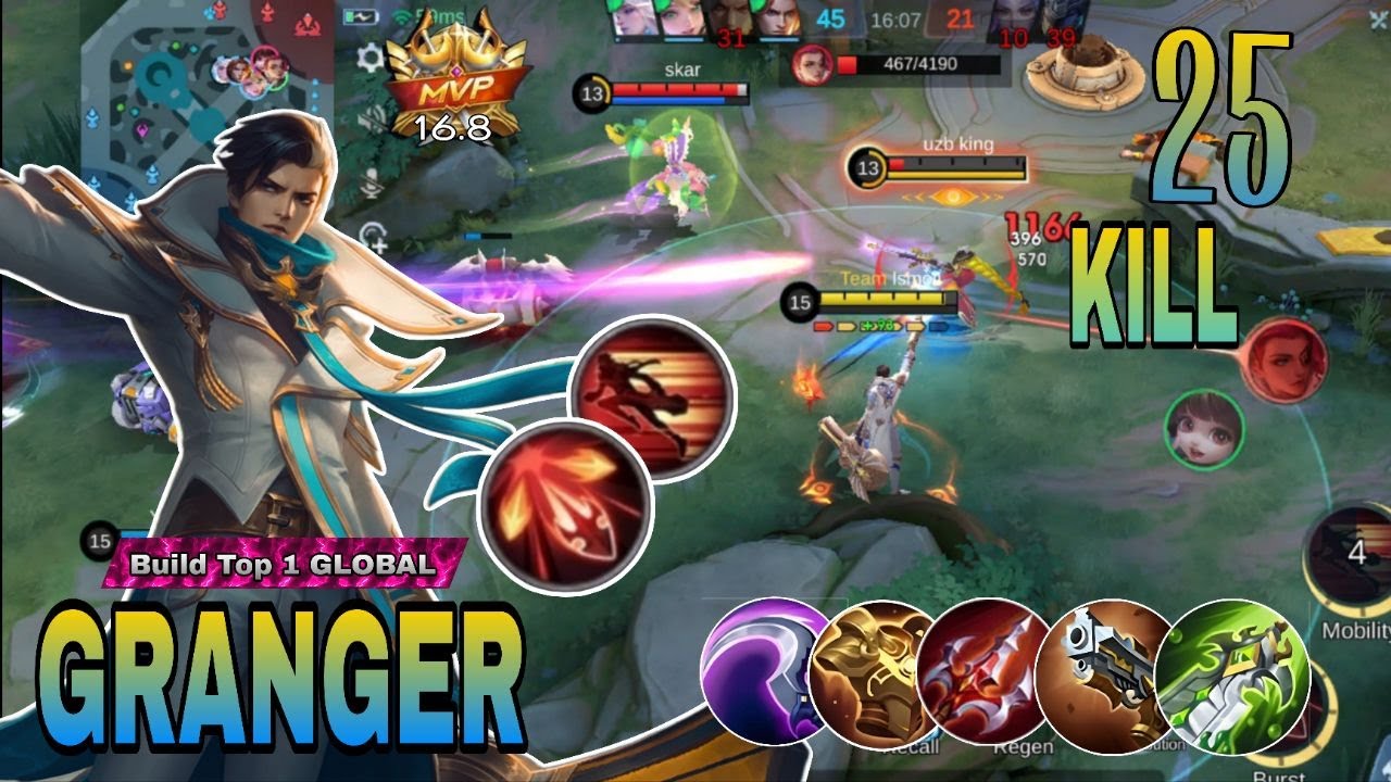 25 kills!! Granger VS Gusion ( MVP 16.8 ) 2024 Granger Jungler. Create ...