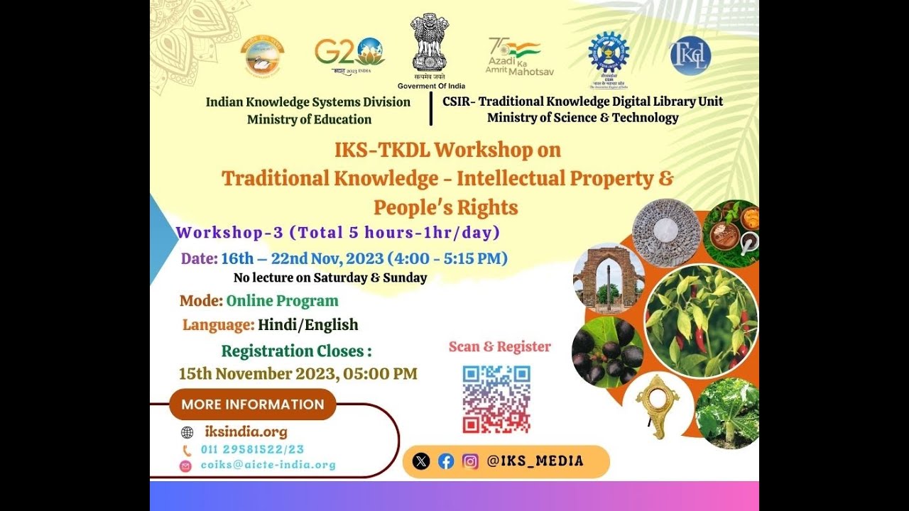 IKS- TKDL Workshop on Traditional Knowledge- Intellectual Property and ...