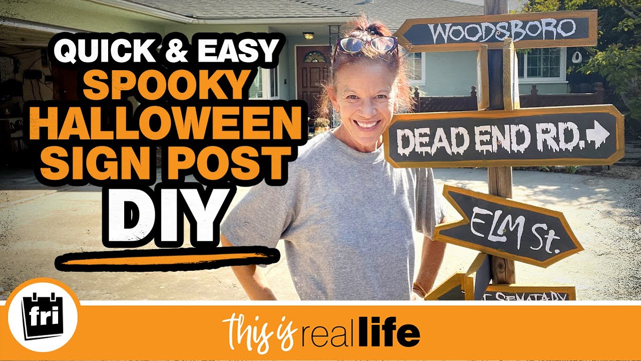 Quick & Easy Spooky Halloween Sign Post DIY - THIS IS REAL LIFE - YouTube