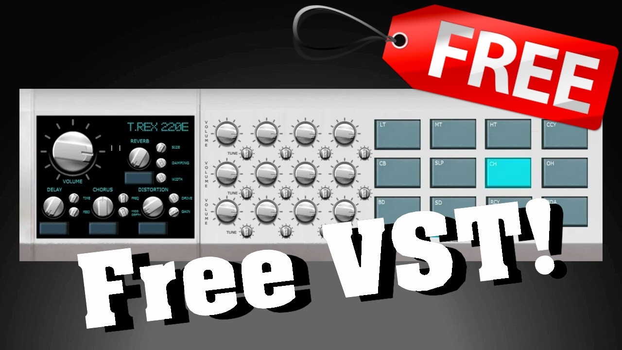 【New Free VST!】Best Free Drum Machine VST Plugin? T.Rex 220E by Max Project - YouTube