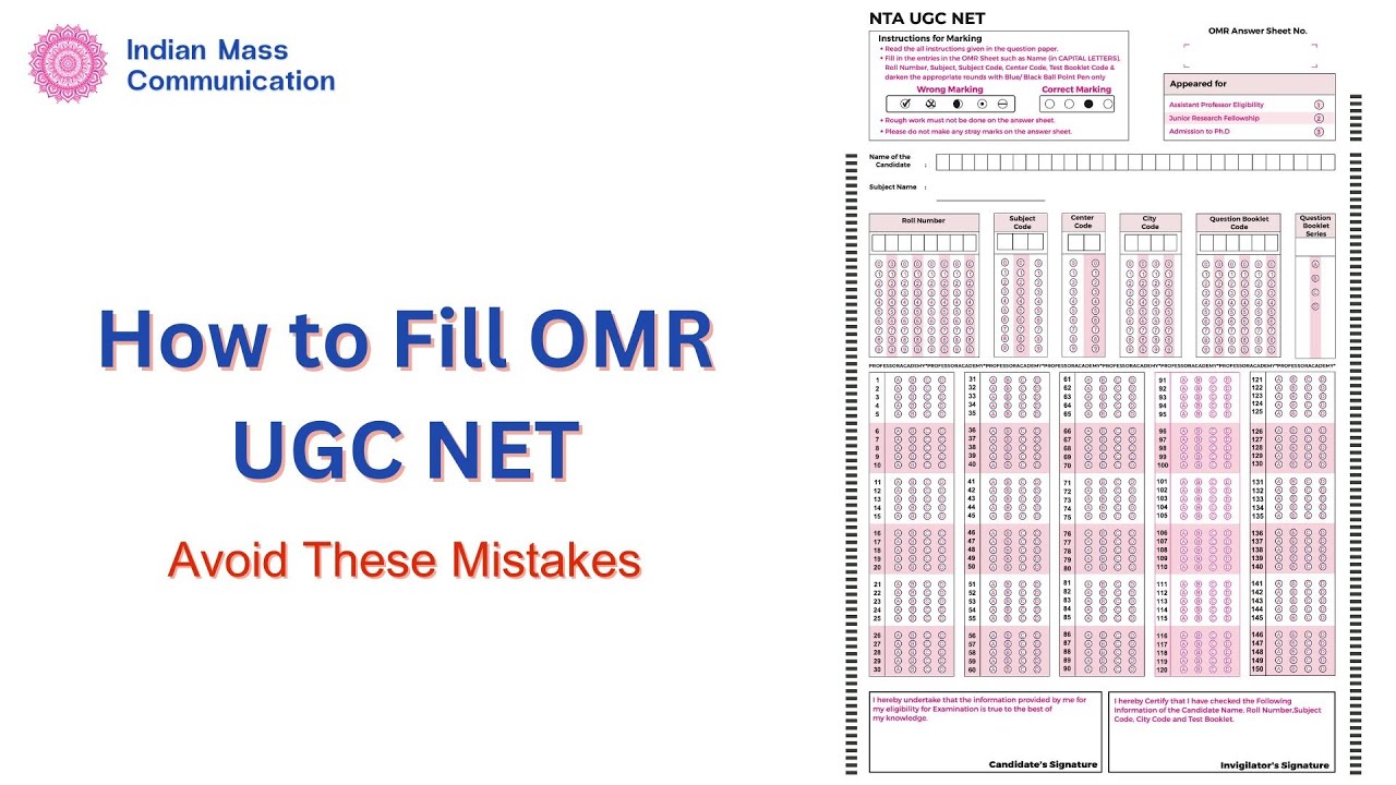 How to Fill Out the OMR sheet | UGC NET | CUET Mass Communication and ...
