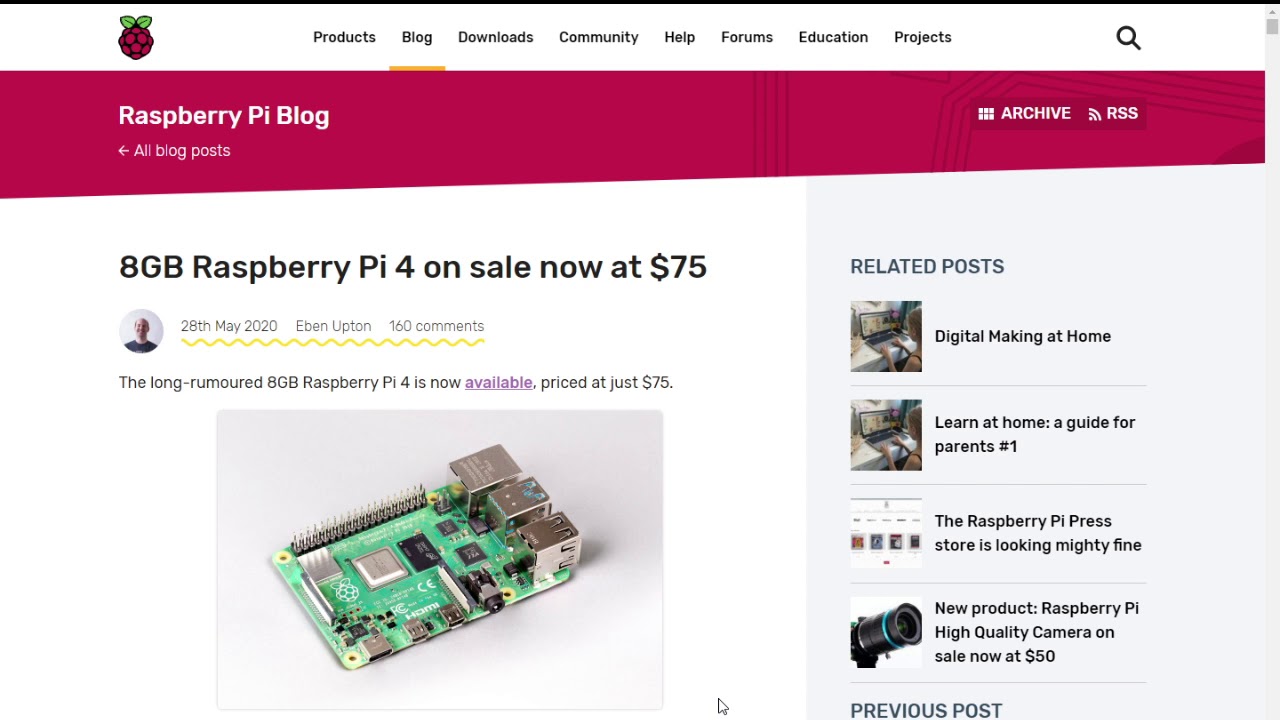 8 Gig Raspberry Pi 4 Model Has Been Released!!! 😲😮😱 - YouTube
