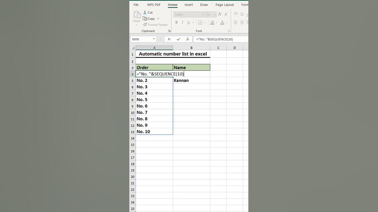 Automatic Number list in excel #excel #exceltips #excelfunction #exceltricks #computereducation ...