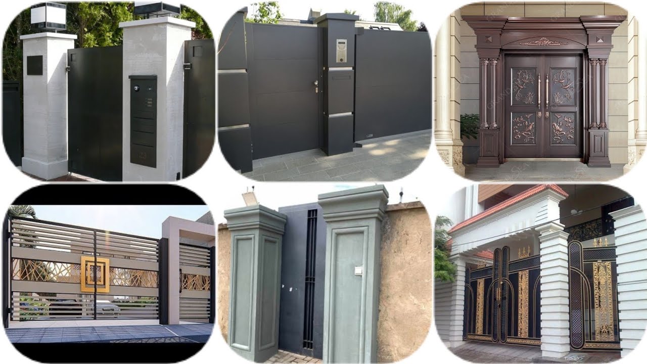 Modern main gate pillars design/gate tiles pillar work and tips for ...