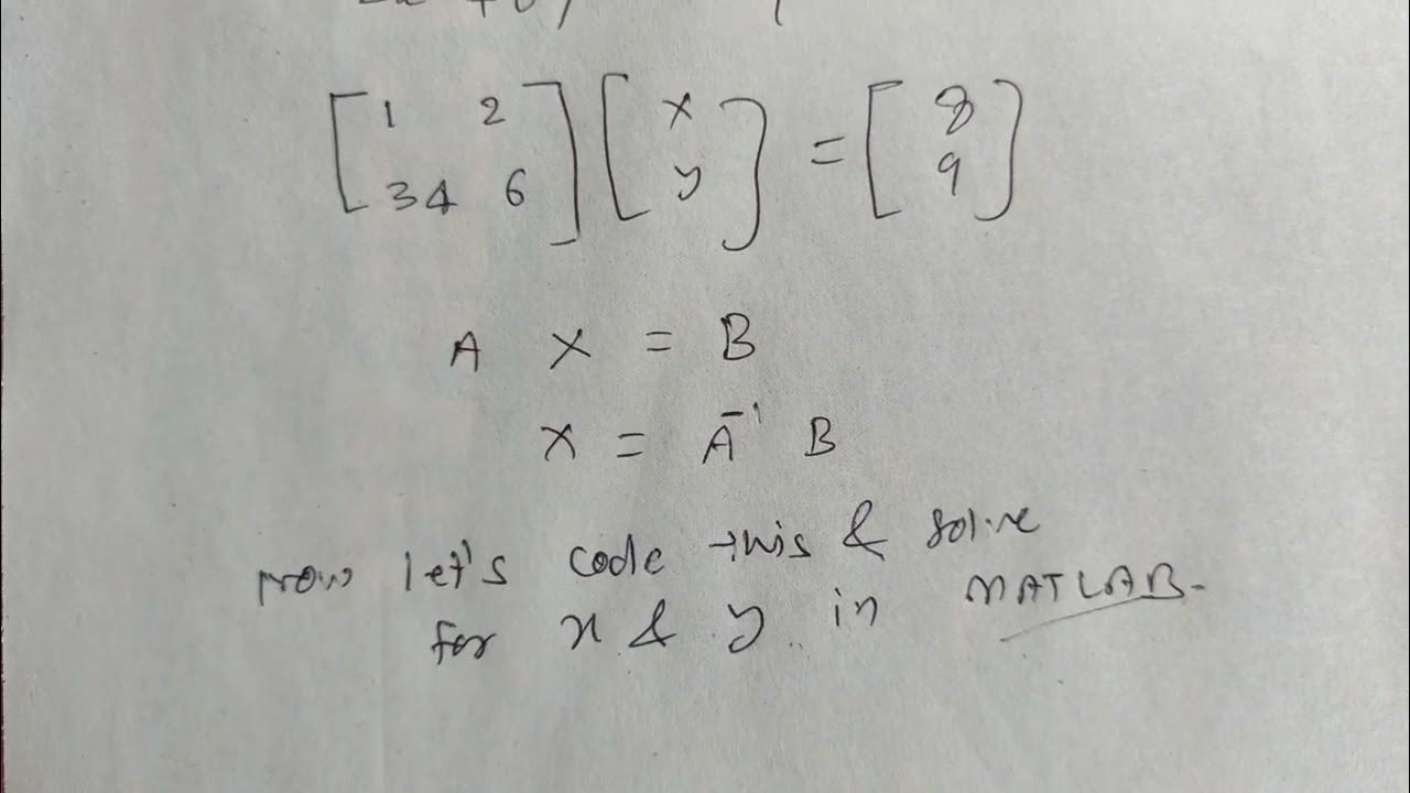 how to #solve system of equations using #Matrix in #matlab | viru sir ...