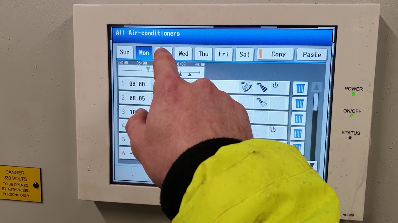 mitsubishi AE200 Schedule set up - YouTube