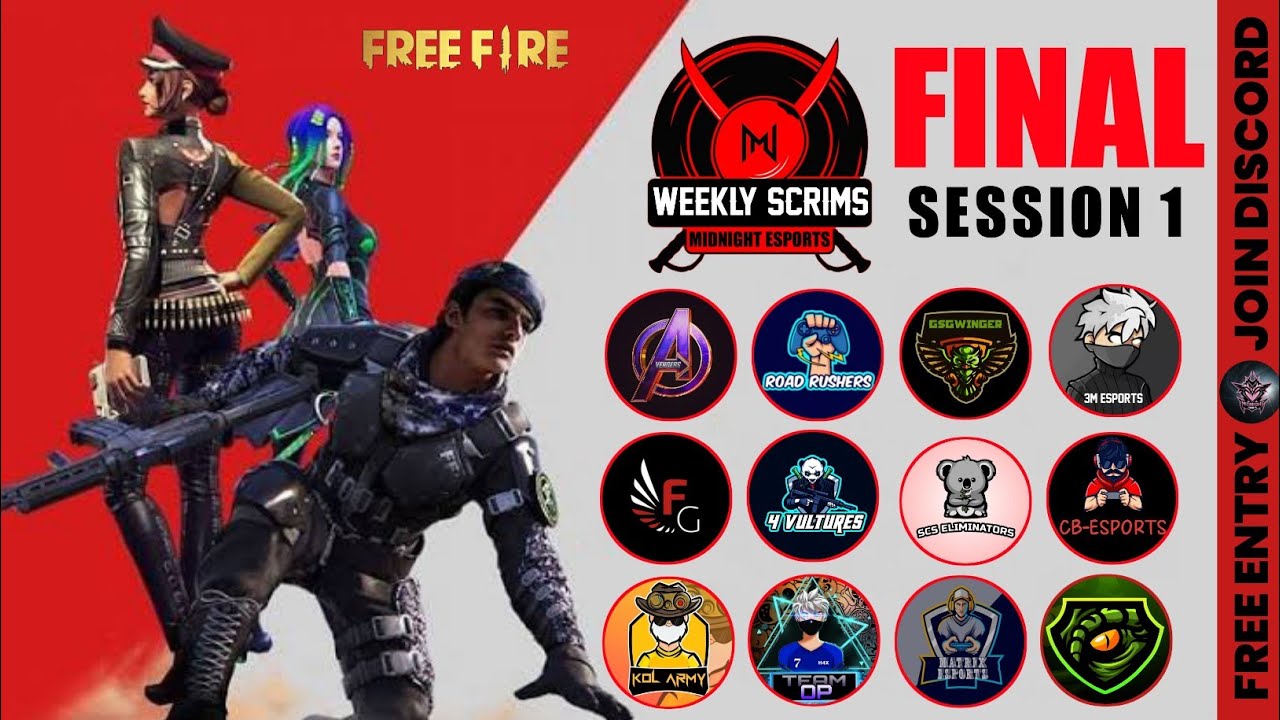 FREE FIRE FINALS WEEKLY SCRIMS SEASON 1 || MIDNIGHT ESPORTS - YouTube