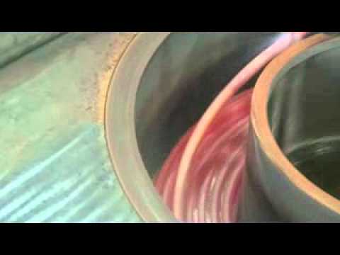 Copper wire spin forming process / 銅合金線材製造工程 - YouTube