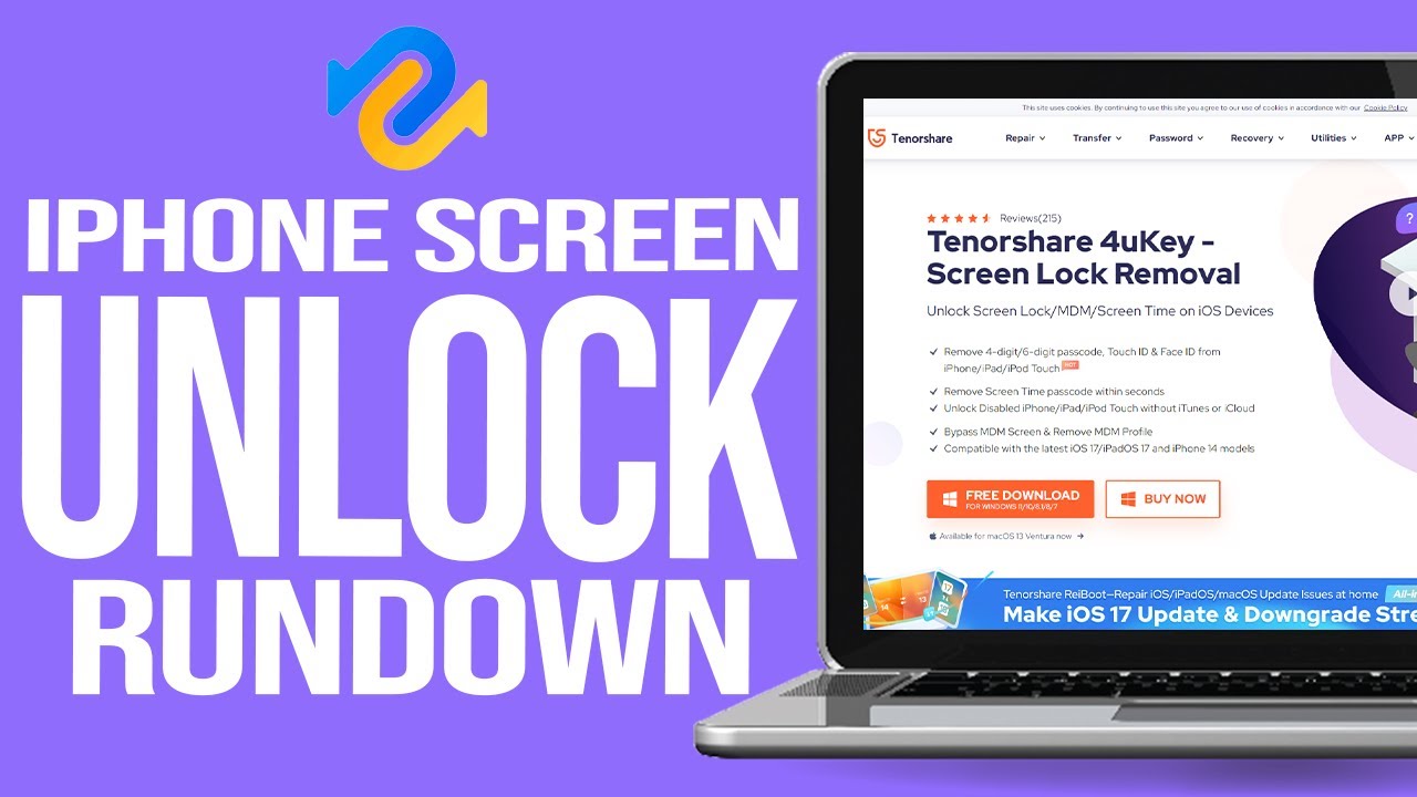Guide For Tenorshare 4uKey iPhone Screen Unlock - YouTube