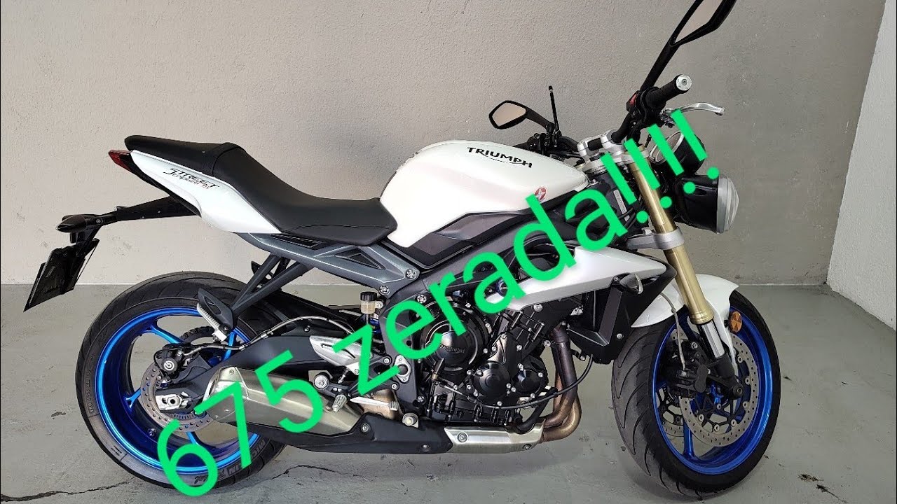 Triumph street 675 triple 2017 baixo km Nova !!!! - YouTube