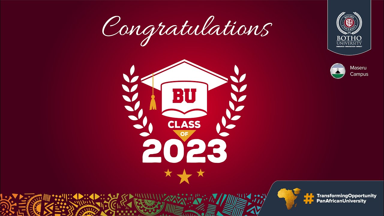 BU Class of 2023 Graduation - Maseru Campus - YouTube