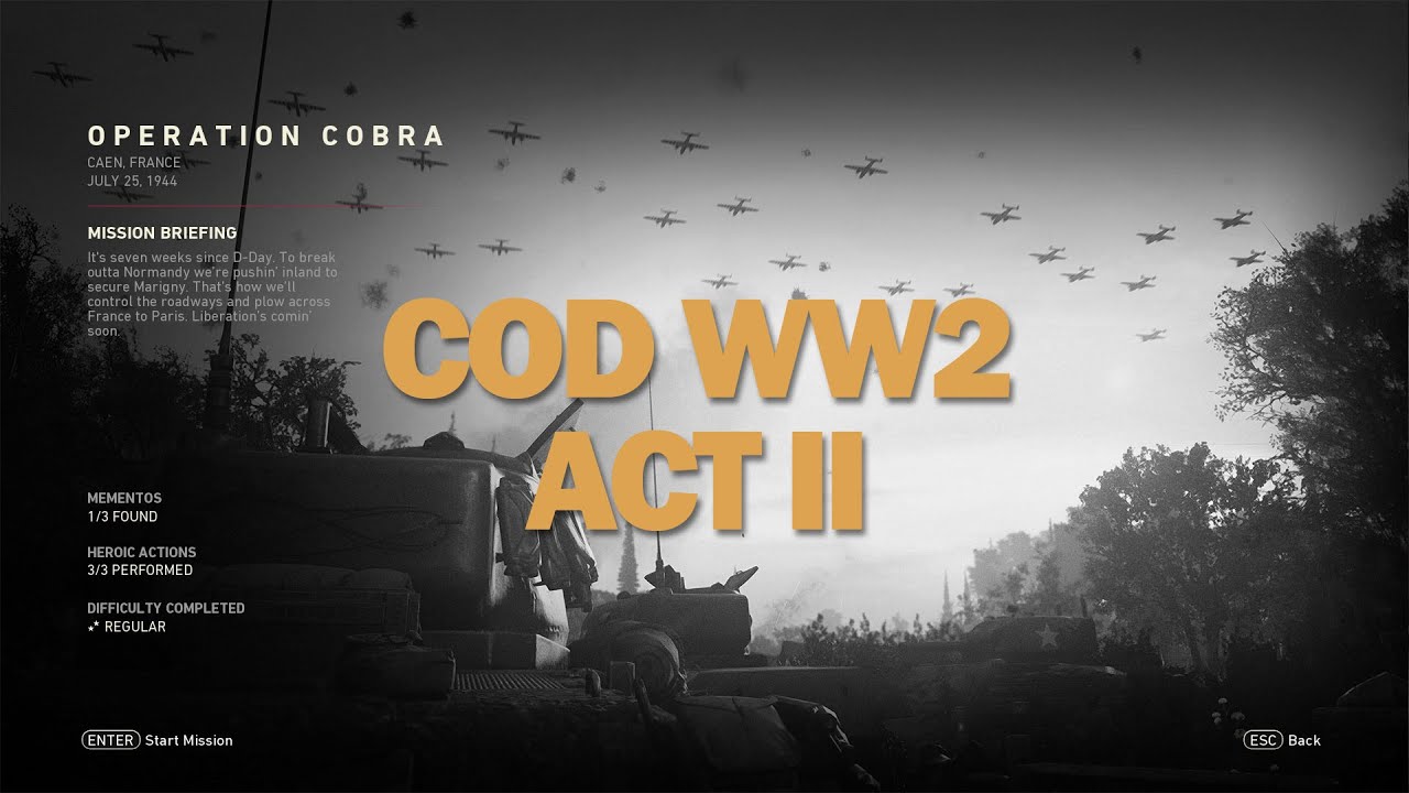 ACT II - Main Call of Duty WW2 on GTX 1650 UltraWide screen No ...