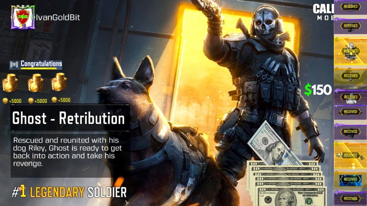 Ghost Retribution $150 Riley Dog Omnipotent Draw CODM Shorty Last Resort Kill Effect - YouTube