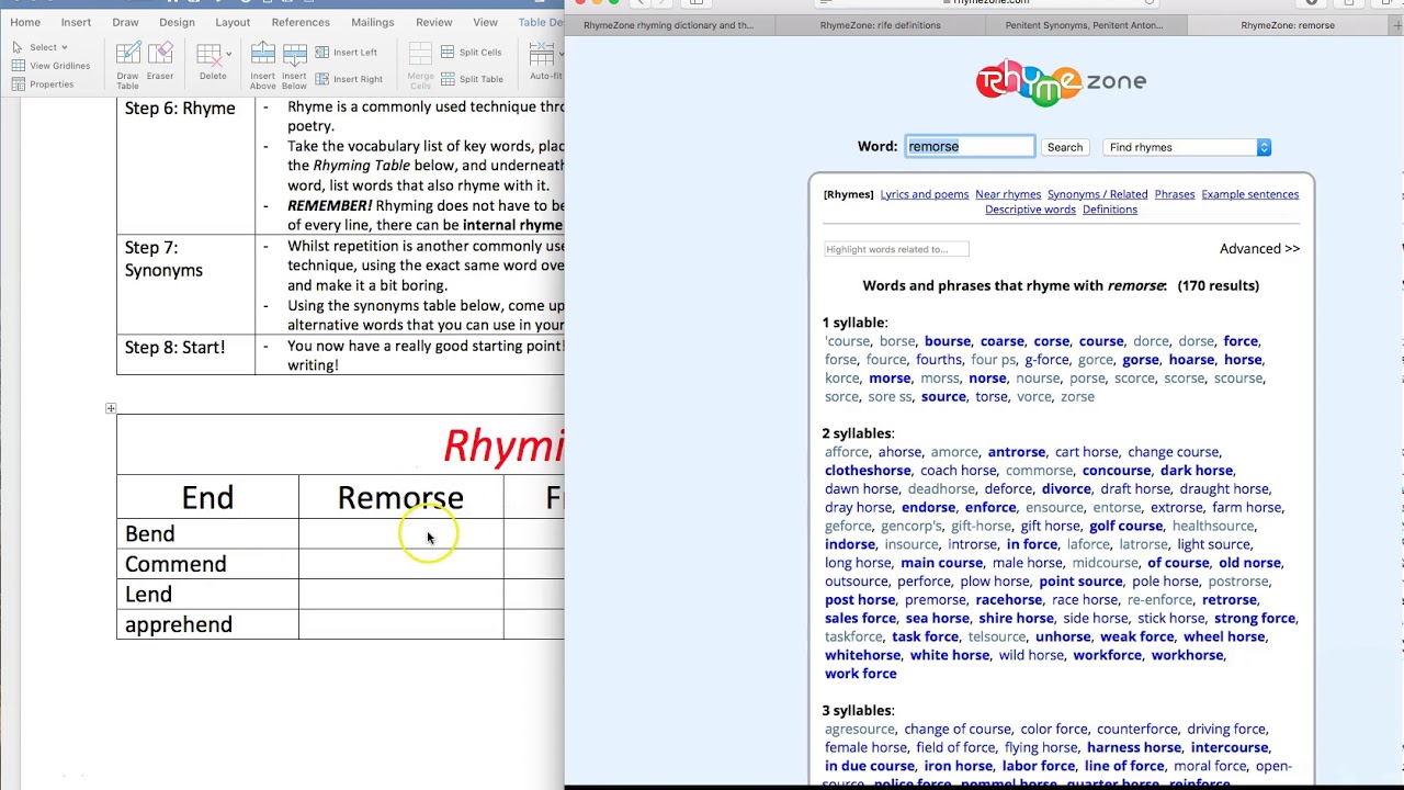 Working through the Poetry Scaffold - YouTube