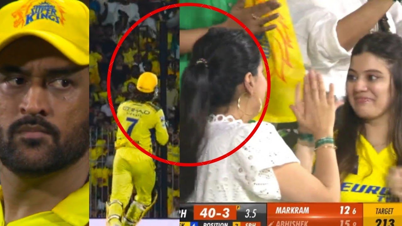 MS Dhoni brilliant catch of Nitish Kumar Reddy, his wife Sakshi ...