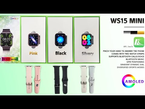 WS15 mini Amoled Display pink black silver available #mrsgroupllc #subscribe - YouTube