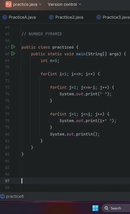 How To Make Number Pyramid Pattern 👨🏻‍💻🔺 Ai Java Java Programming Technology Anime Youtube