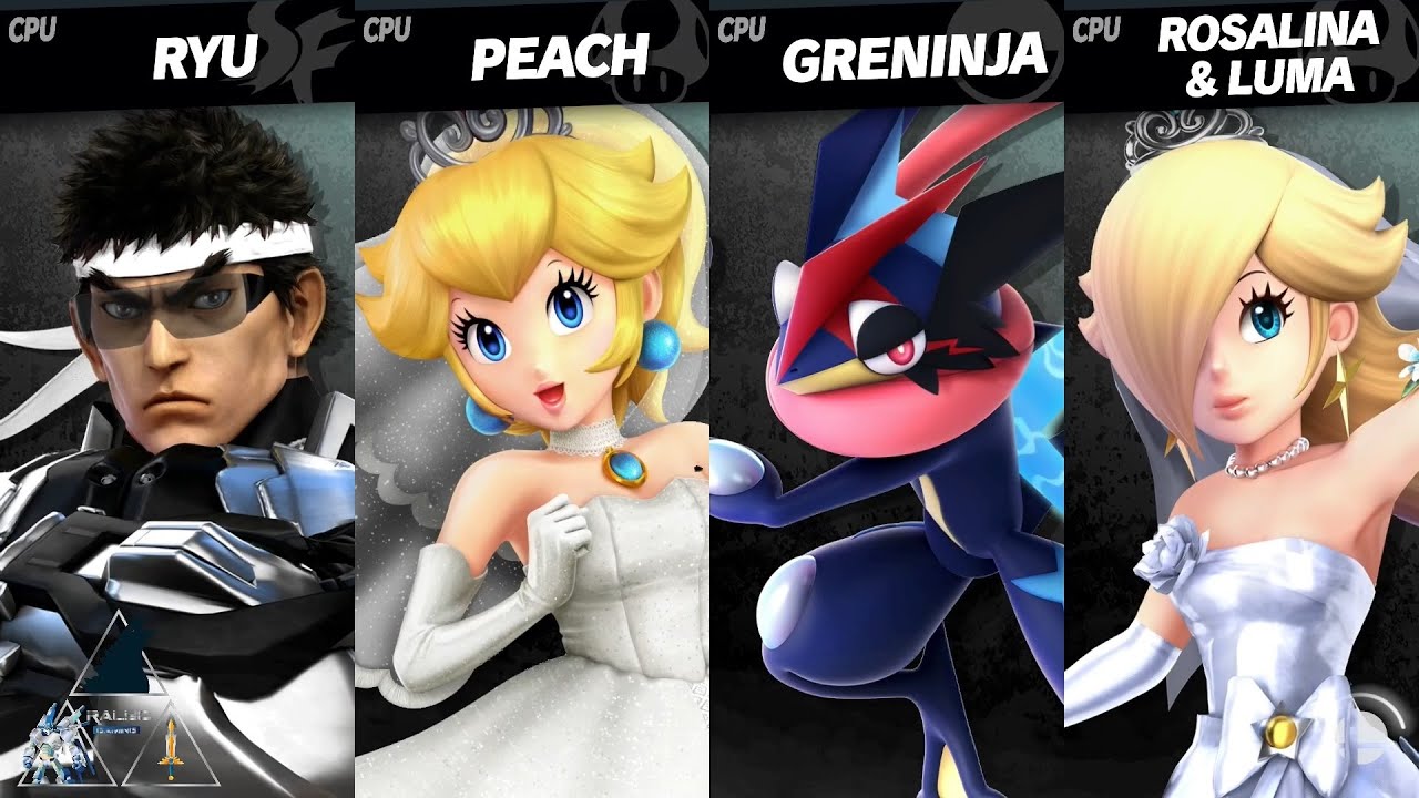 Galactic Force Ryu vs Wedding Peach vs Ash Greninja vs Wedding Rosalina ...