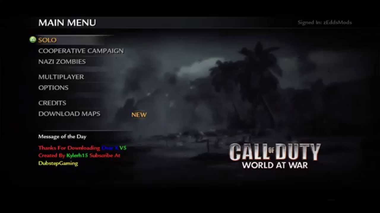 Dvar X V5 - WAW Mod Menu (Xbox) - YouTube