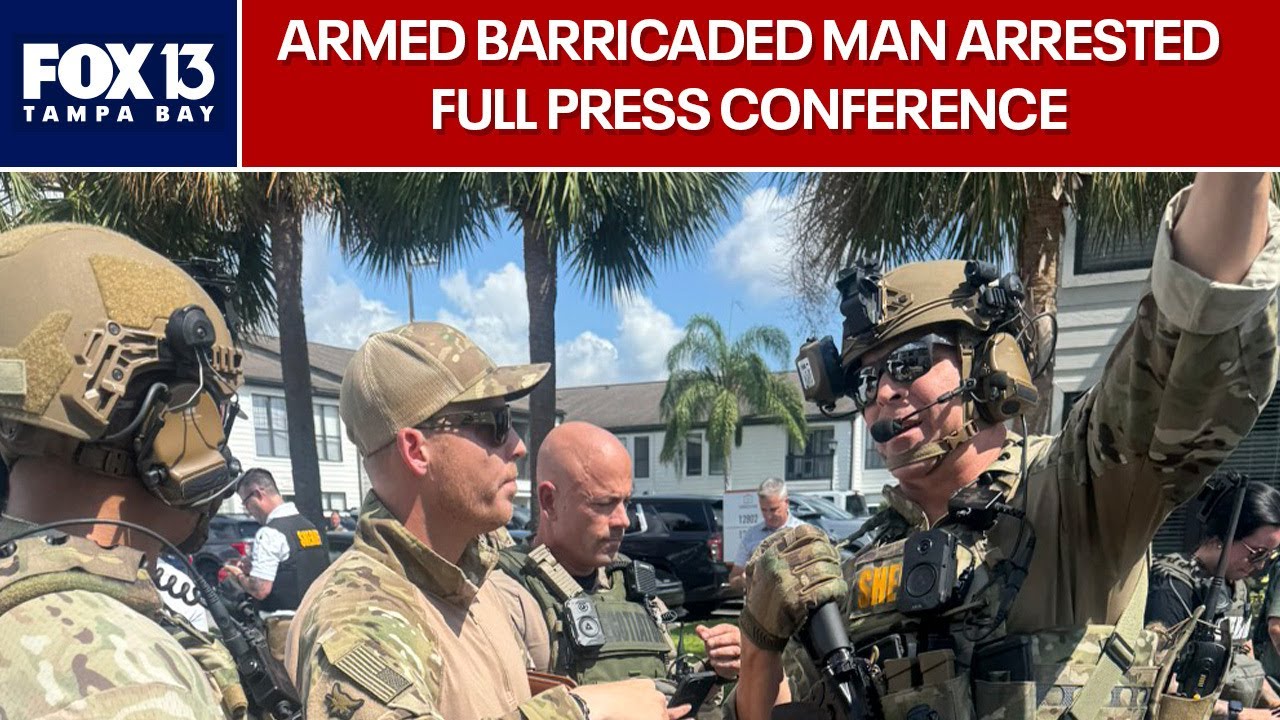 Florida man growls, stabs ground before firing shots and barricading in ...