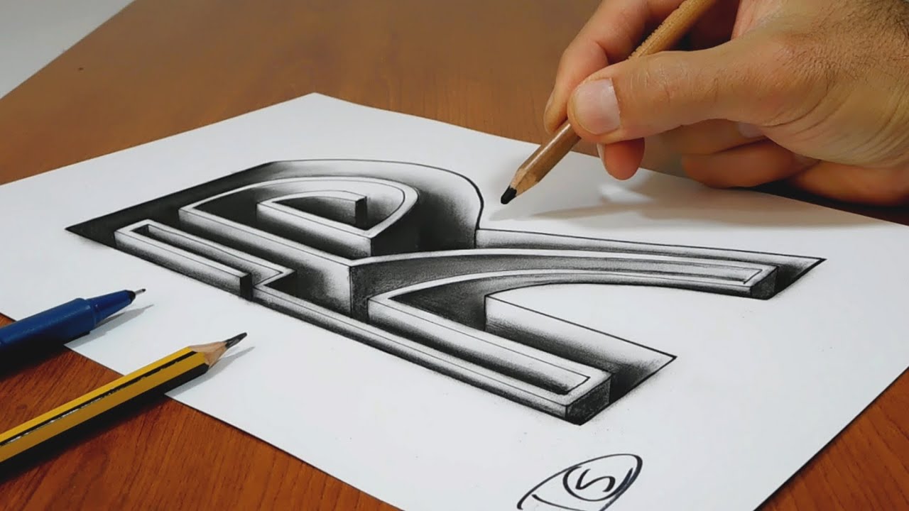 How to Draw Maze Hole, 3D Drawing Trick Art On Paper, Letter R - YouTube