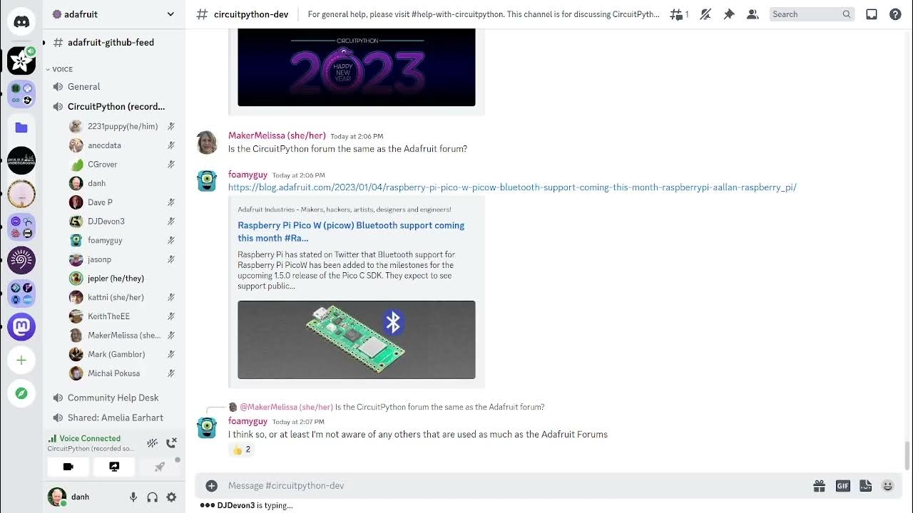 CircuitPython Weekly Meeting for January 9, 2023 @circuitpython #circuitpython #adafruit - YouTube
