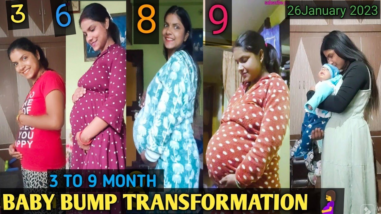 Baby bump transformation🤰/month by month//#babybump #1million #adorable ...