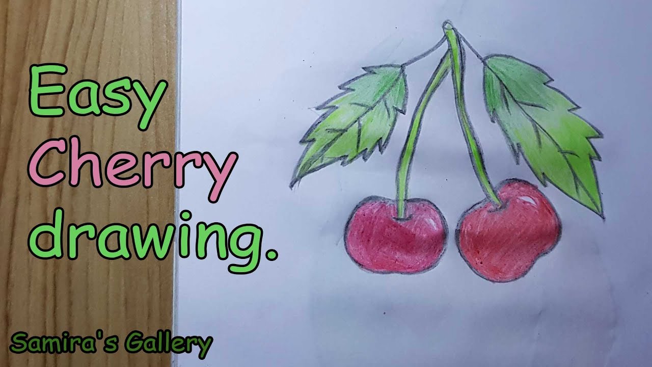 How to draw cherry step by step | Cherry drawing easy. - YouTube