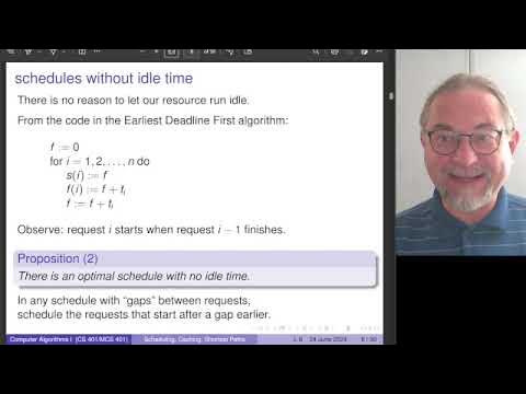 An exchange argument shows that he Earliest Deadline First algorithm is an optimal greedy ...