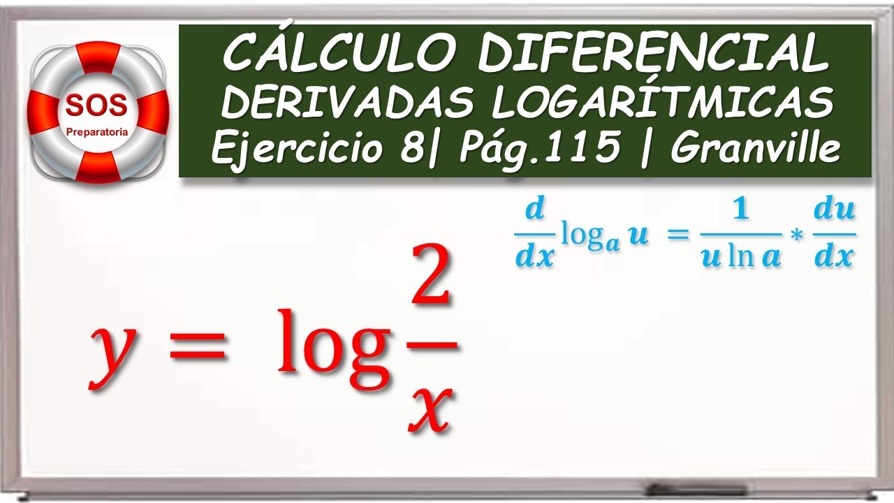 DERIVADAS LOGAR TMICAS LOGARITMO BASE 2 EJERCICIO 8 YouTube