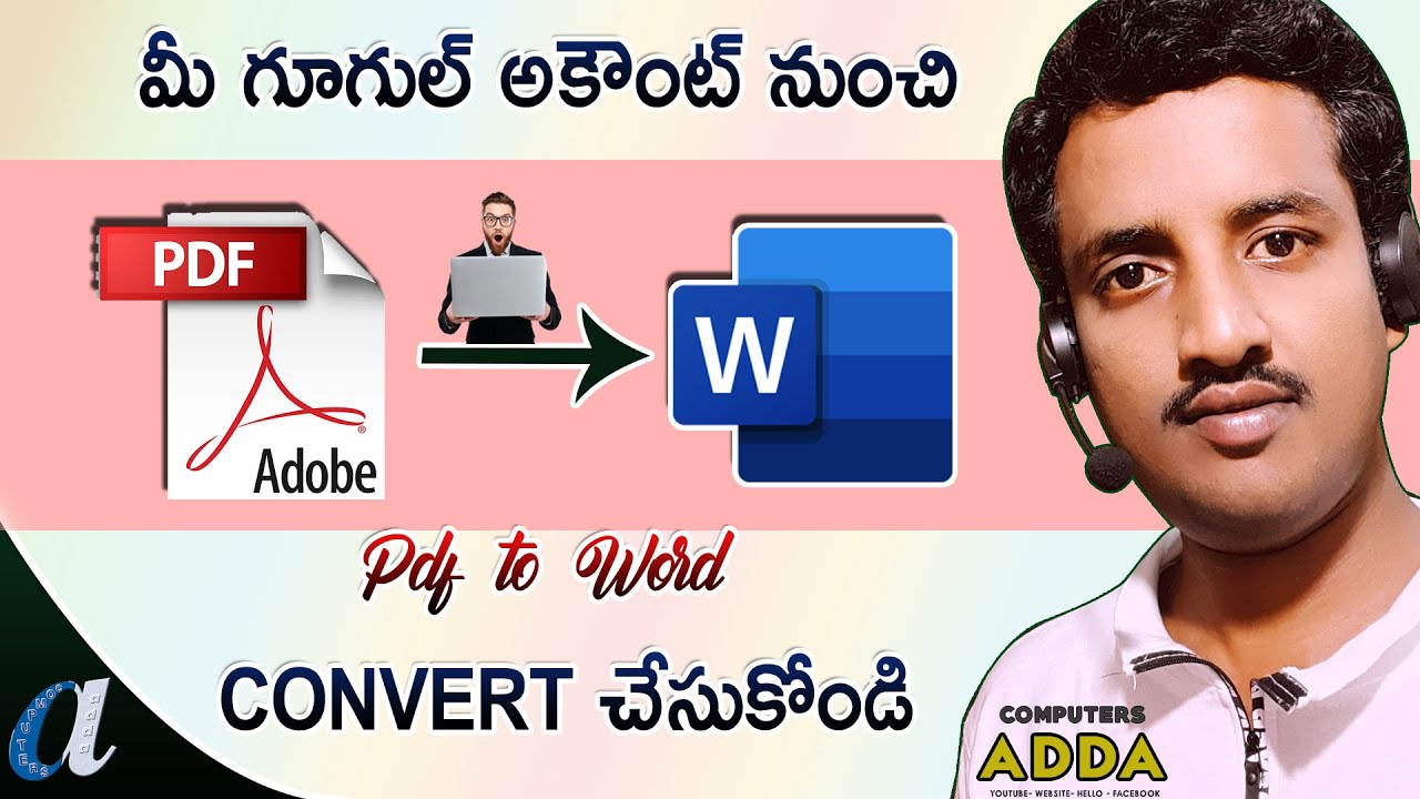 How To Convert PDF To DOC Ms Word With Google Account In Telugu How To Convert PDF To DOC Ms Word With Google Account In Telugu