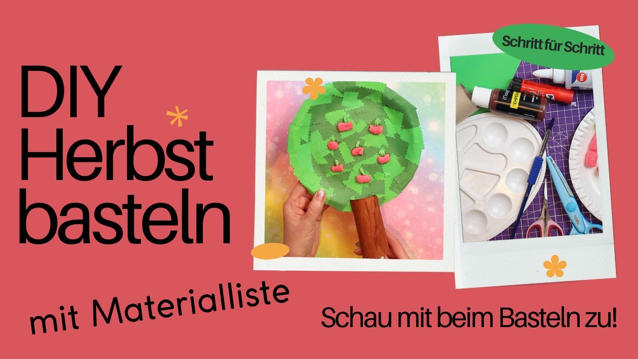 Herbst Basteln mit Klopapierrollen – Apfelbaum Basteln mit Kindern ...