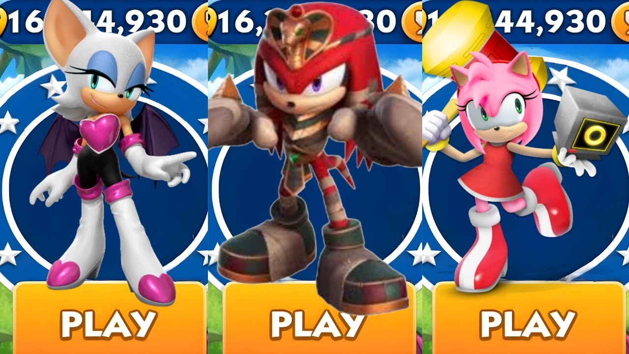 Sonic Dash - Rouge Dash VS Mummy Knuckles VS Popstar Amy _ Movie Sonic ...