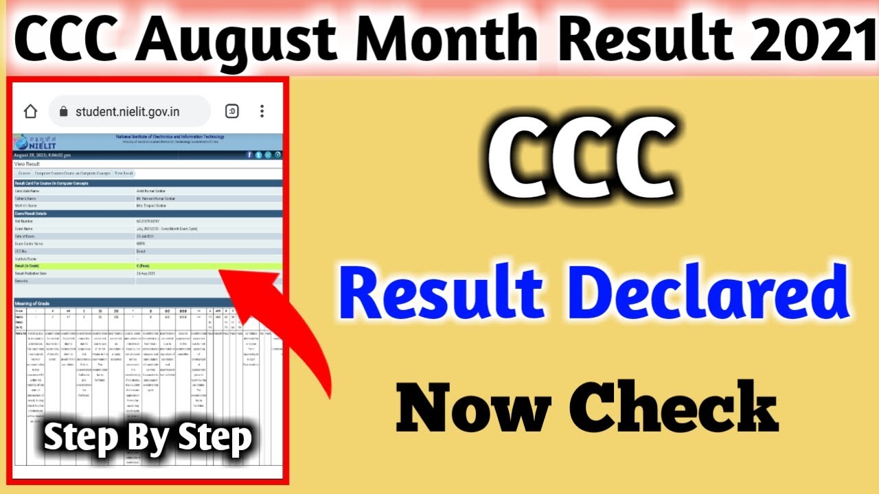 CCC August result 2021 | ccc august results kaise dekhe | CCC August Go ...