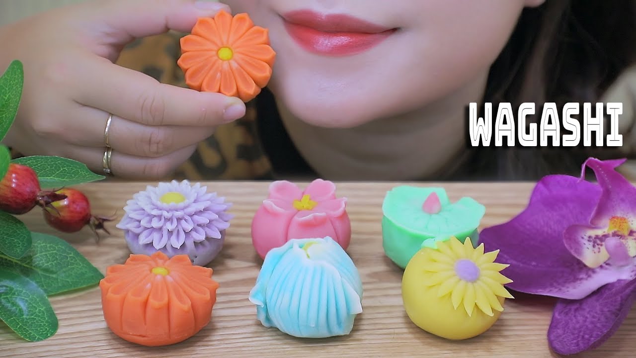 ASMR JAPANESE TRADITIONAL CANDY ART WAGASHI, SOFT EATING SOUNDS | LINH ...