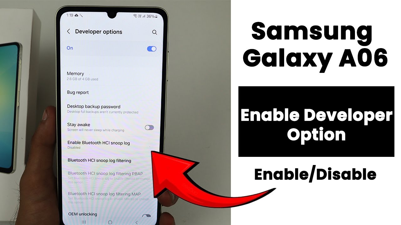 Samsung A06: Enable Developer Options - Developer Mode - YouTube