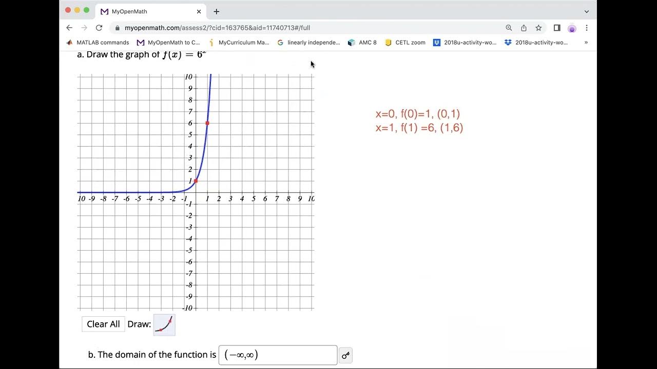 Graphing Exponential Functions on MyOpenMath - YouTube
