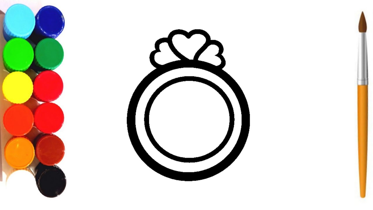 How to Draw a Ring For Kids Step by Step and Coloring | Ring Drawing # ...