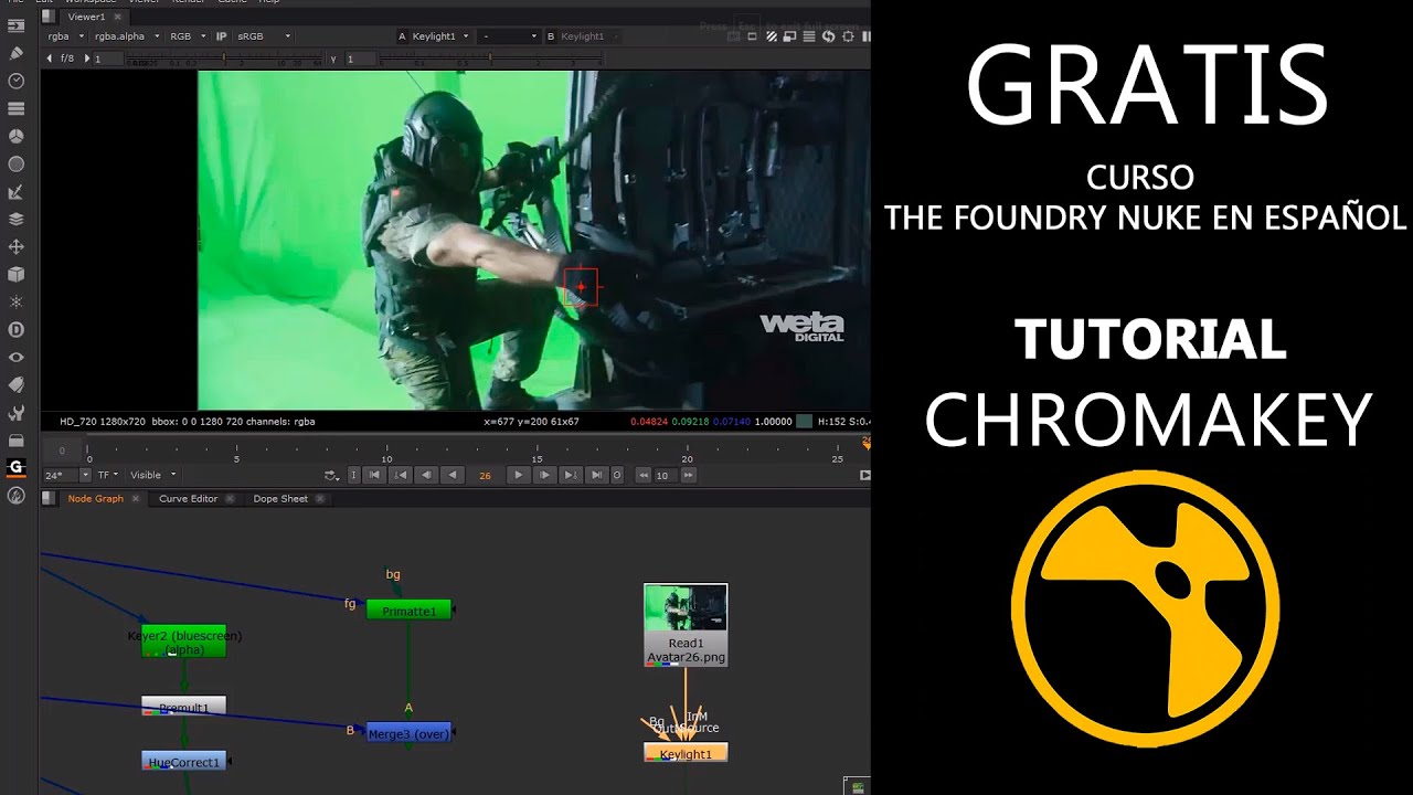 Tutorial de Nuke en Español Gratis - CHROMAKEY NODOS FUNDAMENTALES ...