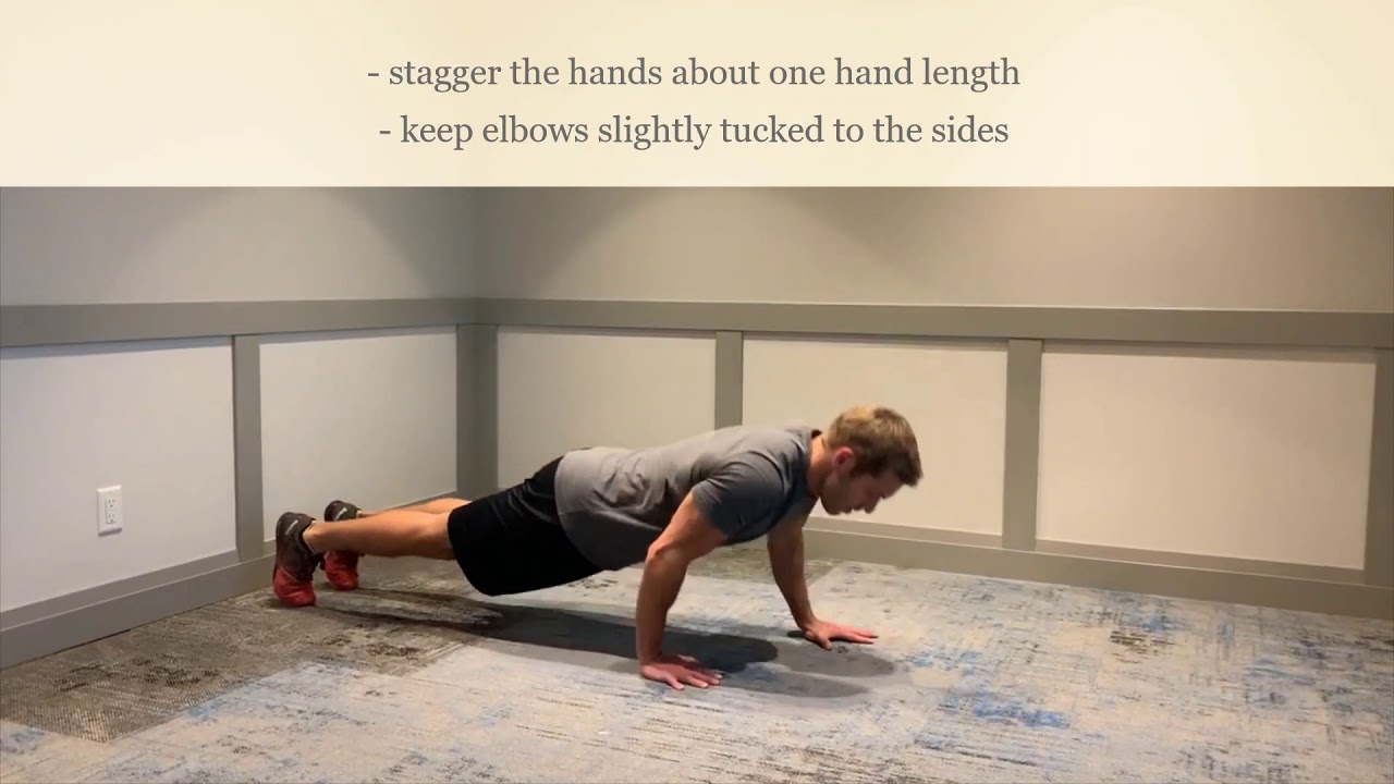 Staggered grip pushups - YouTube