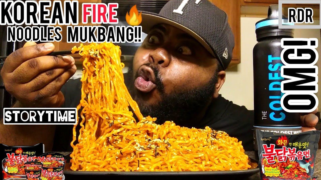 KOREAN FIRE NOODLES MUKBANG!!🍜🔥 (STORYTIME)7TH GRADE DANCE!!! - YouTube