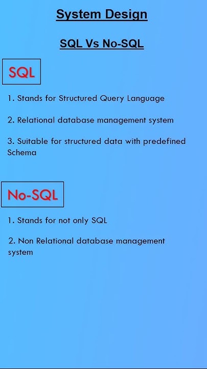 SQL Vs NoSQL - YouTube