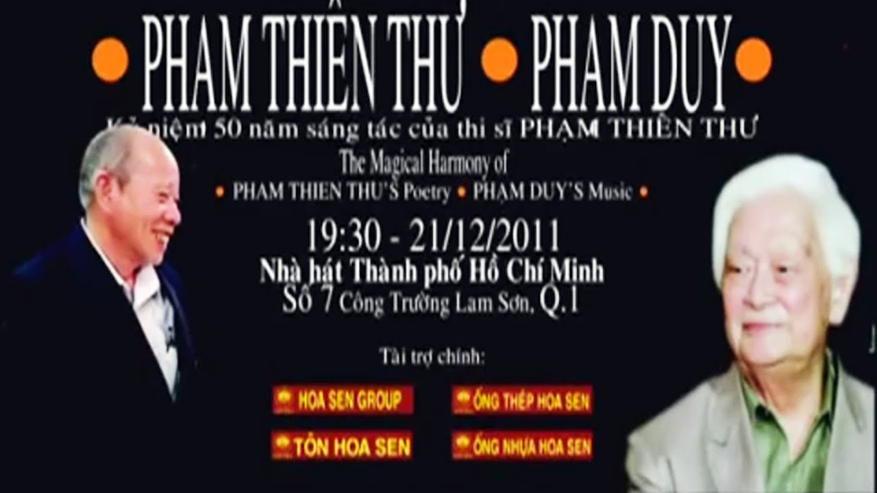Đêm Thơ Nhạc PhẠm ThiÊn ThƯ And PhẠm Duy Youtube