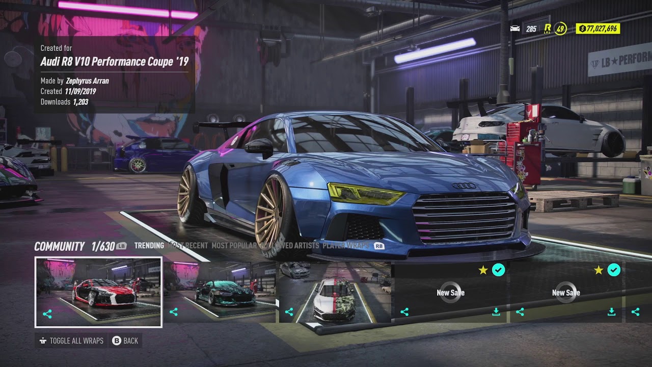 nfs heat audi R8 full build - YouTube