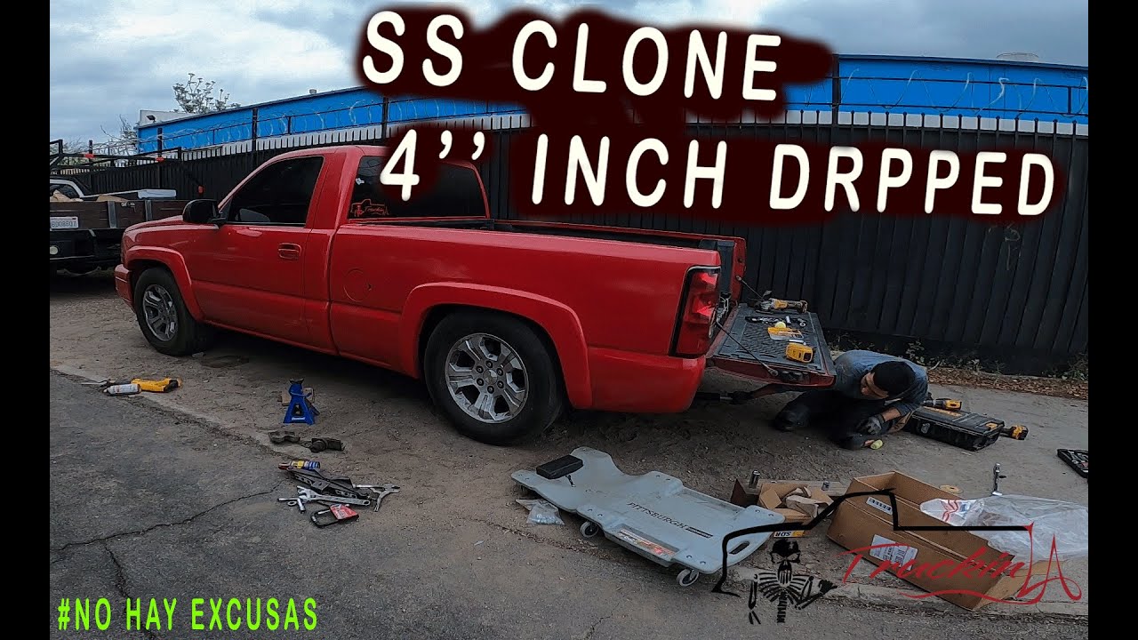 como bajar una troca de atras 4' INCH DROPPED [CHEVY SS CLONE DROPED] 🤓 ...