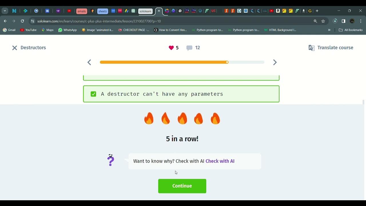 11 Destructors C Intermediate Sololearn Youtube