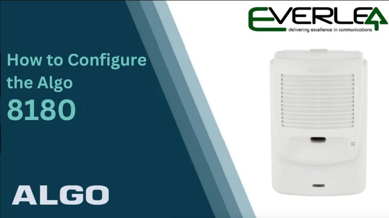 How to configure the Algo SIP Audio Alerter 8180 - YouTube